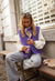 Dorian polar cardigan - ecru and purple – Easy Clothes