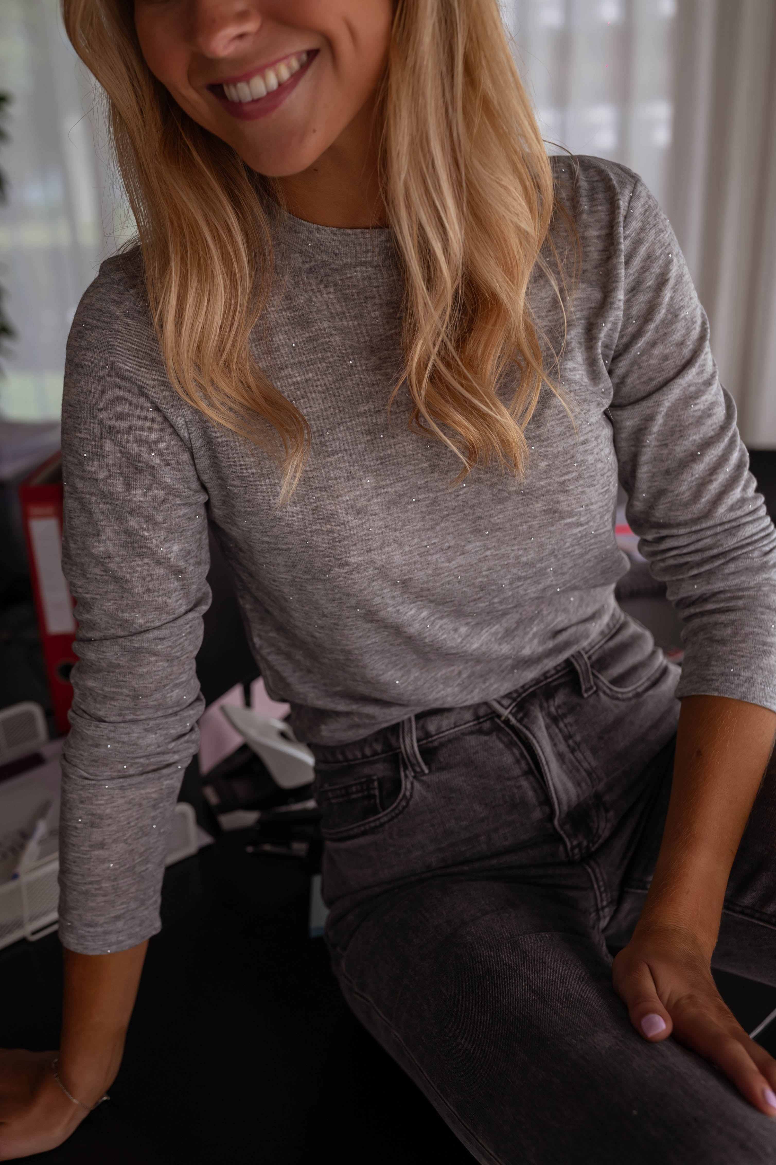 T-shirt Aya - Gris - Strass – Easy Clothes