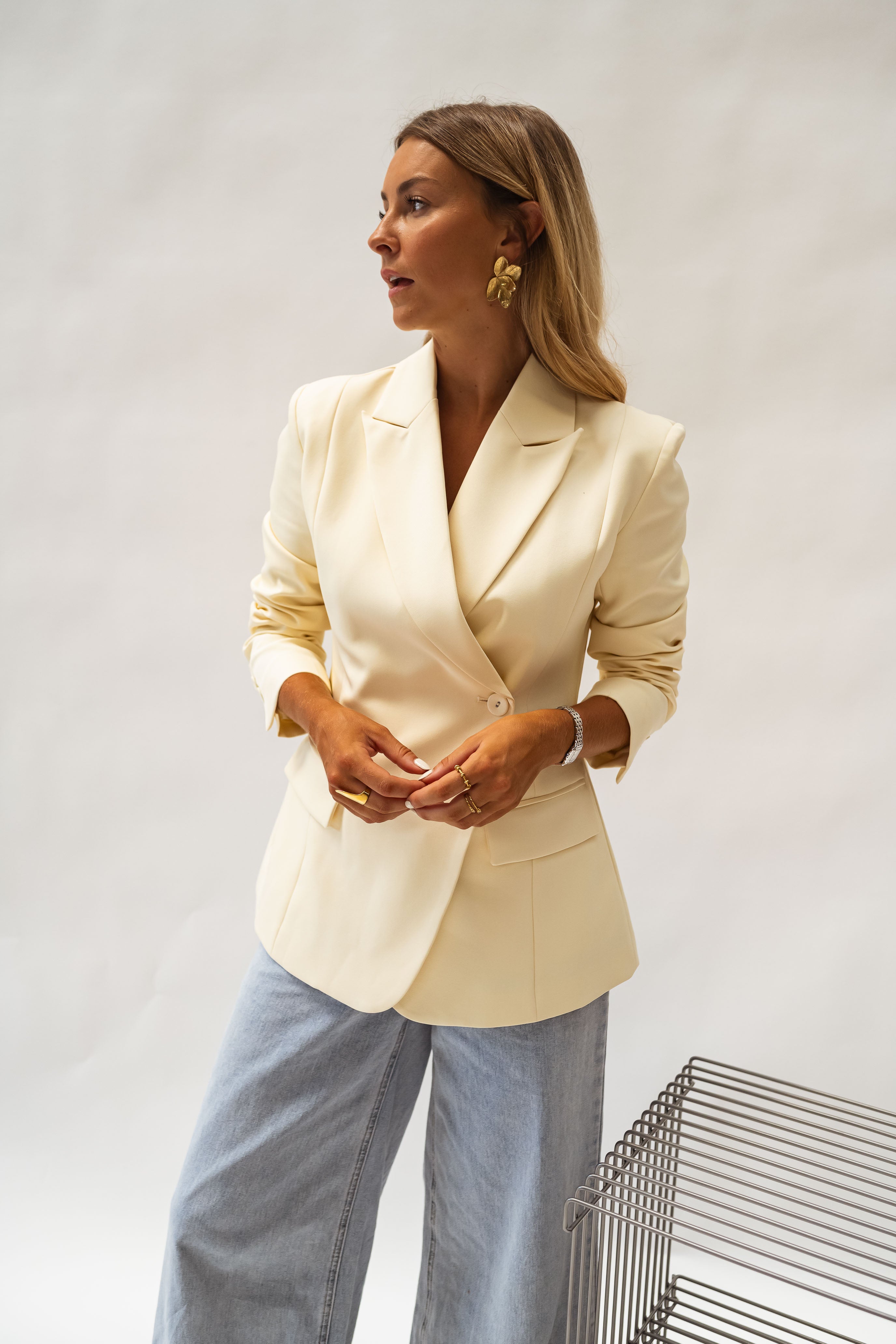 Blazer Maily - Jaune - Epaulettes – Easy Clothes