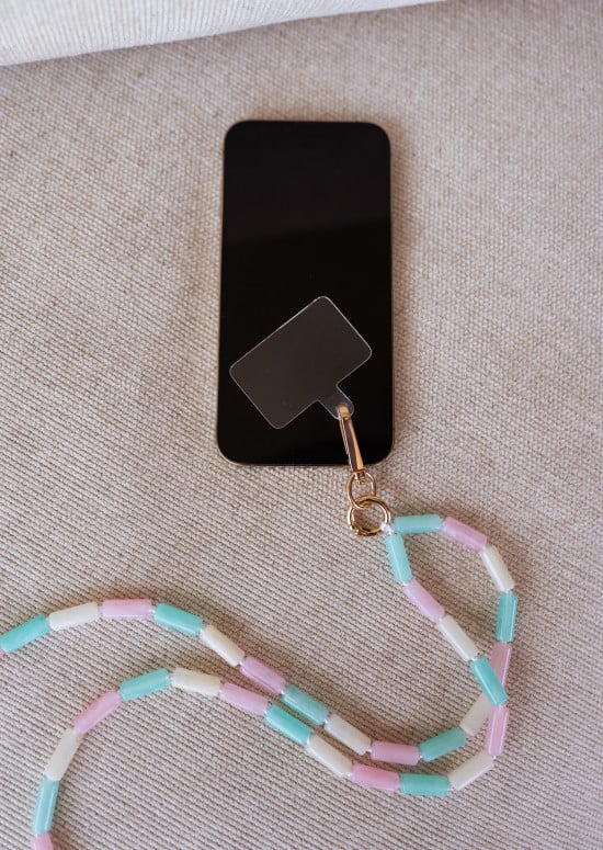 Cordon de téléphone Jula en perles roses, vertes et blanches | Cordon ...