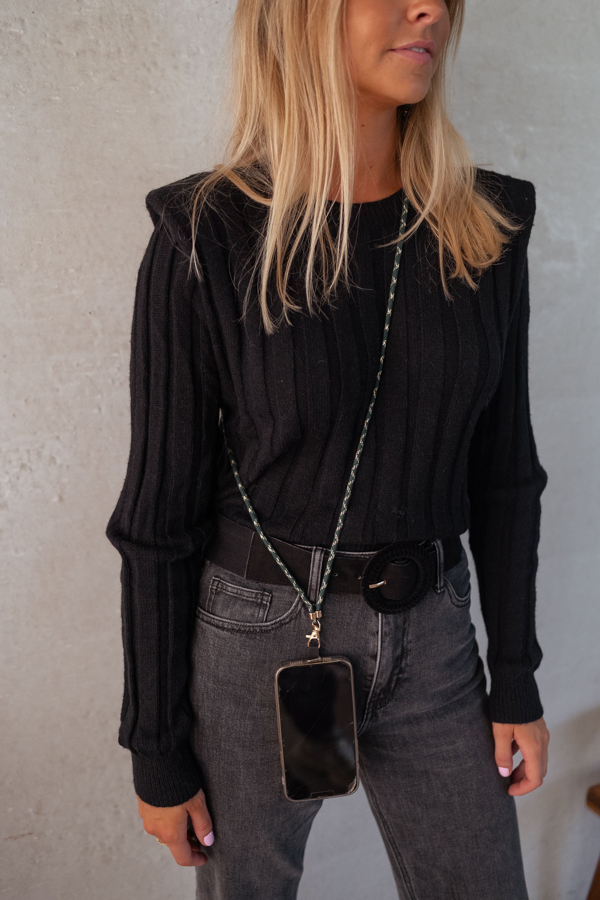 Cordon de téléphone Jora - vert et doré – Easy Clothes