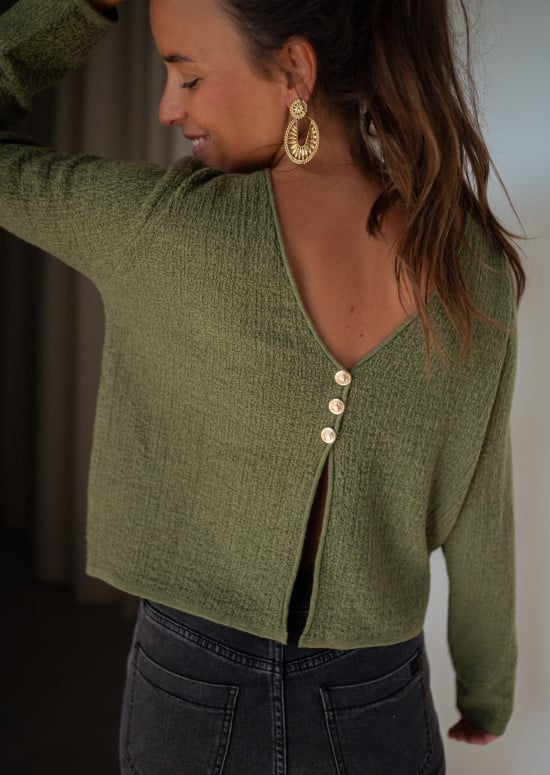 Pull Alma - Kaki - Doux - Vêtements Tendances Femme – Easy Clothes